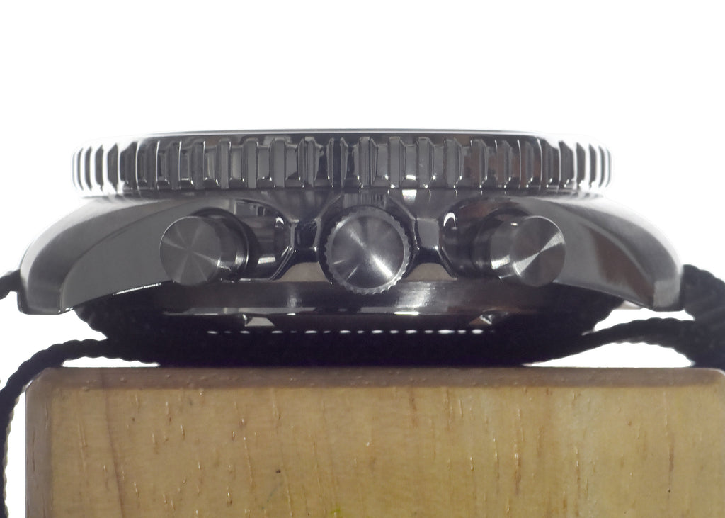 MWC NATO Pattern Black PVD Steel Military Pilots Chronograph with Sapp ...