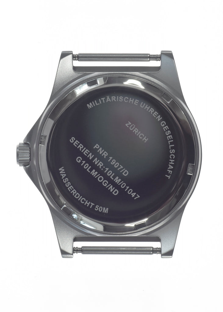 MWC G10 LM Stainless Steel Non Date Military Watch (Olive Green Strap ...